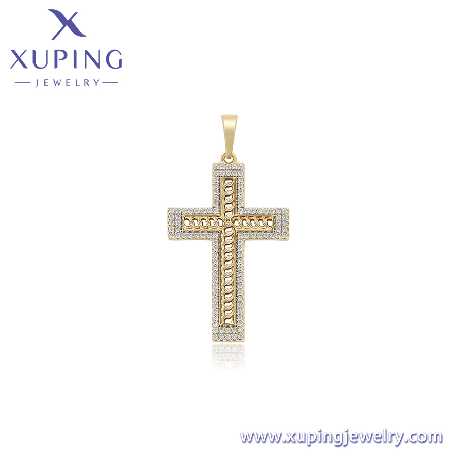 Wholesale Xuping Women's Single Diamond Pendant in yellow Gold Color